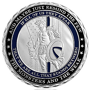 US Thin Blue Line Police Officers Spartan Warriors Challenge Coin Law Enforcement Souvenir Decoration Gift