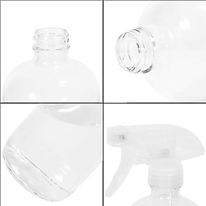 Cosywell Glass Spray Bottles Empty 16oz Boston Round Bottle Refillable Container for Essential Oils with Funnel Lables Cleaning Products Aromatherapy Lotions Liquid Soaps (WhiteWhite)