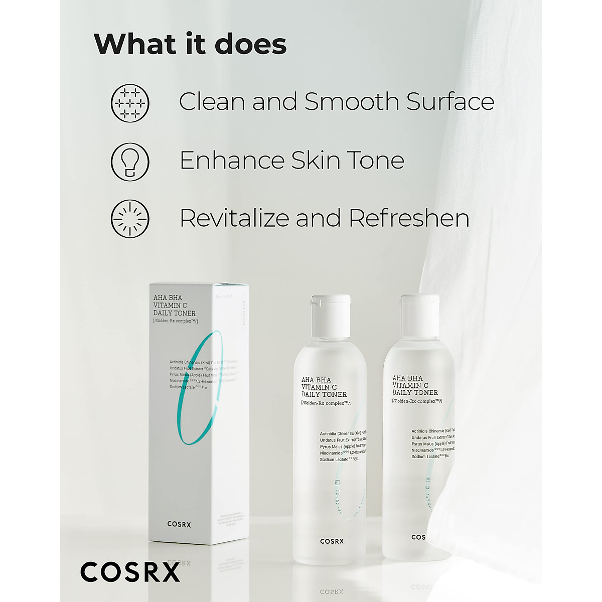 COSRX ABC Daily Toner, Korean Toner for Day & Night with AHA, BHA, & Vitamin C, Refreshing Exfoliating Toner for Clean Radiant Skin, Korean Skin Care, 150ml, 5.07 fl.oz