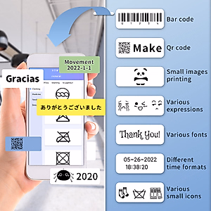 SKIO Label Maker Machine with Tape, L11 Portable Bluetooth Mini Label Printer for Labeling-no Ink Handheld Small Labeler Machine with Phone App, Fonts, Designs,Symbols,Barcode,for Organizing,Storage