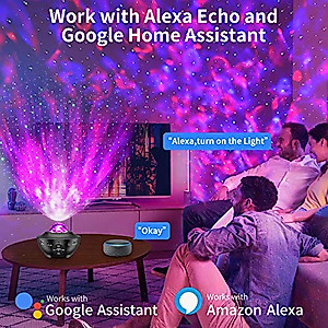 Galaxy Projector, Star Projector Galaxy Light for Bedroom, Freely Customize with APP / Alexa / Google Assistant, Built in Bluetooth / Music Speaker / Timer, Ideal Gift for Christmas / Birthday