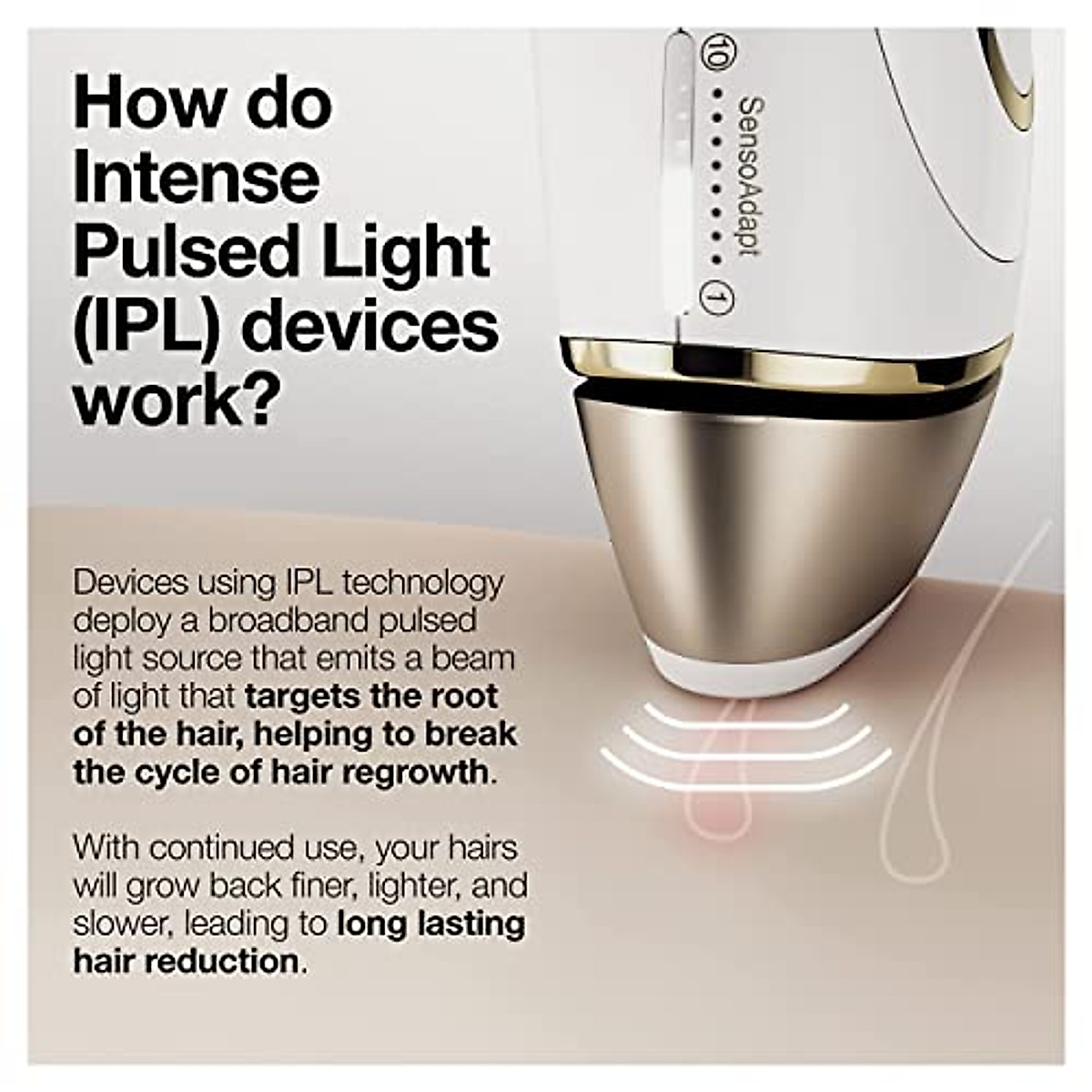 Braun IPL Long-lasting Hair Removal System for Women and Men, NEW Silk Expert Pro 5 PL5347, Head-to-toe Usage, for Body & Face, Alternative to Salon Laser Hair Removal, With 3 Extra Caps