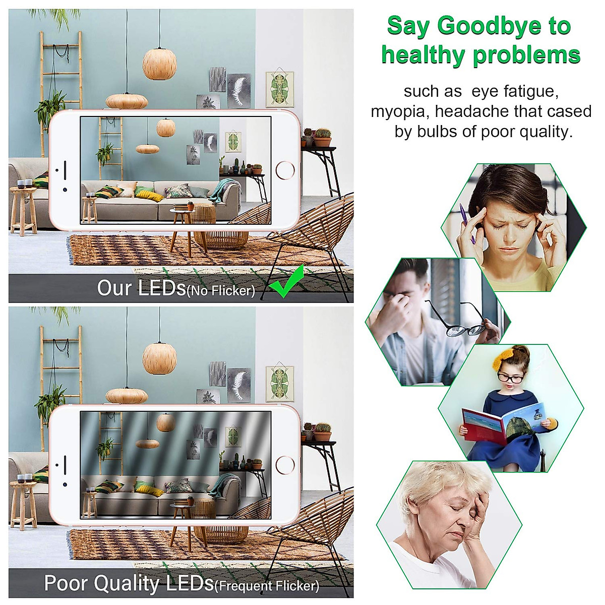 MAXvolador 12-Pack A19 LED Light Bulbs, 100 Watt Equivalent LED Bulb, 5000K Daylight White, 1100 Lumens, E26 Medium Base, CRI 85+, Non-Dimmable