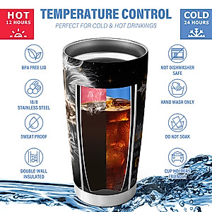 Equoza Christian Tumbler Gifts for Men, Christian Faith Tumbler Set with Straw, 20 oz Stainless Steel Travel Mug, Lion Cross Design（Pack of 1）