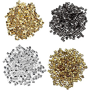 Crimping Beads for Jewelry Making, 2x2 mm Crimp Tube Spacers (1000 Pack)