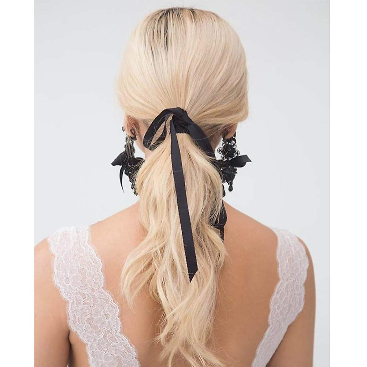 TONIFUL 3/8 Inch x 100yds Black Satin Ribbon Thin Solid Fabric Ribbons Roll for Gift Wrapping Invitation Floral Hair Balloons Craft Sewing Party Wedding Popsicles Decoration Valentine's Day Bouquet