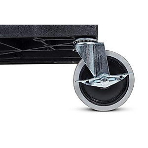 LUXOR EC111-B Tub Storage Cart 3 Shelves - Black,32" x 18"