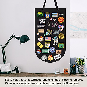 JOYMOMO Hanging Patch Display Panel Holder Foldable Patch Organizer for Military Army Combat Morale Uniform (Black)（Patch are Not Included）