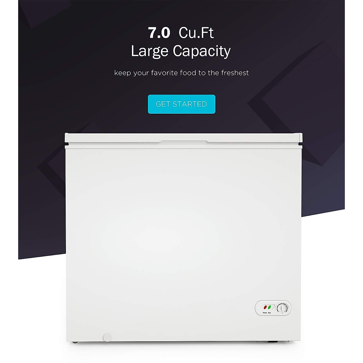 5.0 Cubic Feet Chest Freezer with Removable Basket, from 6.8℉ to -4℉ Free Standing Compact Fridge Freezer for Home/Kitchen/Office/Bar (WHITE)…