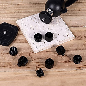 AIEX 8pcs Mic Thread Adapter, Mic Stand Adapter for Camera Screw Monitor Microphone Stand, 5/8 Female to 3/8 Male, 3/8 Female to 5/8 Male, 5/8 Female to 1/4 Male and 1/4 Female to 5/8 Male (Black)