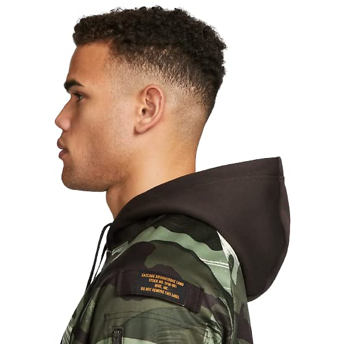 Nike Therma-FIT Men's Allover Camo Fitness Hoodie (as1, alpha, m, regular, regular, Velvet Brown/Coconut Milk)