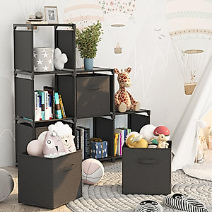 Iwaiting Outdoor 6 Cube Storage Organizer, Cube Storage Shelf with 6 Extra Drawers, Strong Load-Bearing Capacity, Portable Shelves for Bedroom, Living Room, Home, Office