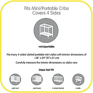 BreathableBaby Breathable Mesh Crib Liner — Classic Collection — White — Fits Mini/Portable Cribs Only — Anti-Bumper