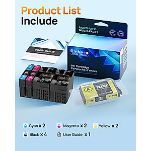 E-Z Ink (TM Remanufactured Ink Cartridge Replacement for Epson 252XL 252 XL Ink cartridges Combo Pack for Workforce WF-7110 WF-7710 WF-7720 WF-3640 WF-3620 (4 Large Black, 2 Cyan 2 Magenta 2 Yellow)