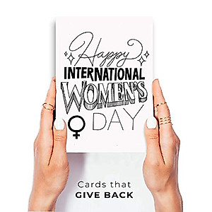 Wunderkid Happy International Women's Day Greeting Card, 2023 Card for Women Best Friend (1 Single, Blank inside)