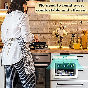 Kitchen Compost Bin Trash Can with Lid, Detachable Stainless Steel Small Trash Can Compost Bin Countertop, Wall-Mount Kitchen Trash Bin for Cabinet, Under Sink, Bathroom (1.05 Gallon, 4L Ivory White)