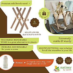 Wooden Dish Drying Rack; Wood Drying Rack for Dishes; Collapsable Dish Drying Rack Wood; Wood Dish Drainer for Kitchen Counter; Wood Dish Holder Rack for Baby Bottles, Glasses, Cups, Bags, Wraps