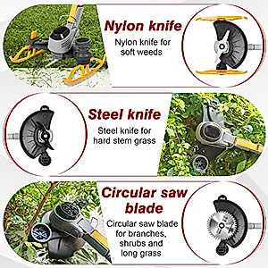 Weed Wacker Cordless - Battery Powered Weed Whacker Eater Rechargeable 3 in 1 - One 4.0 Ah Battery, AGUTEGUTE Weed Whacker Cordless 20V Electric Grass Edger Trimmer with Blade and Charger (One 4.0 Ah)