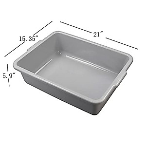 Innouse 22 L Commercial Tote Box, Food Serving Bus Tub, 4 Pack, Grey