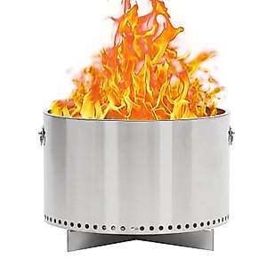 20.5 Inch Smokeless Fire Pit for Outdoor Wood Burning, Portable Stainless Steel Camping Stove with Stand and Handle, Unique Removable Ash Pan Design, H: 11.5 in, 18.7 lbs - Ideal for Camping
