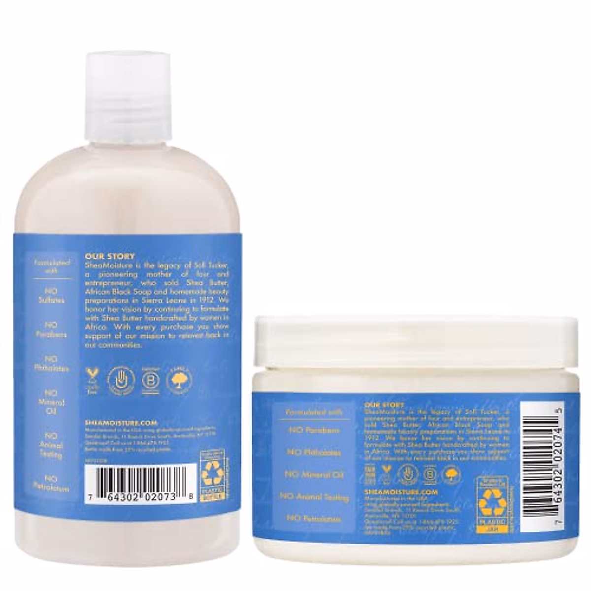 Shea Moisture Shampoo, High Porosity for Curly and Coily Hair (13 Oz) + Hair Masque (12 Oz), High Porosity Hair Products, Cleanse and Smooth, Shea Moisture Conditioner Masque, Coily Hair Products