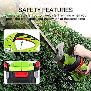 VIVOSUN 20" Cordless Hedge Trimmer, 20V Electric Bush Trimmer, 1400 RPM Shrub Trimmer, Dual-Action Laser Blade, 3/5" Cutting Capacity, Lightweight & Compact Trimmer, Battery and Fast Charger Included