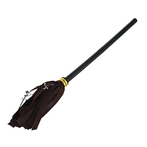 BinaryABC Halloween Witches Broom Plastic Broom,Halloween Masquerade Dress Up Costume Decoration Supplies(Brown)