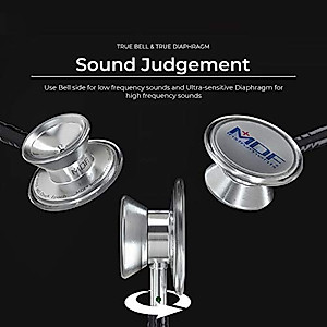 MDF Sakura MD One Epoch Lightweight Titanium Stethoscope, Adult, Sakura Tube, Silver Chestpieces-Headset, MDF777TSA