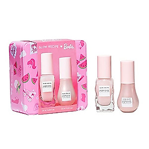 Glow Recipe x Barbie - Watermelon Glow Hydration Kit (2 Pc) - Dew Drops Brightening Face Serum (15ml) & Pink Juice Oil-Free Gel Moisturizer (25ml) - Travel Size Skin Care Set