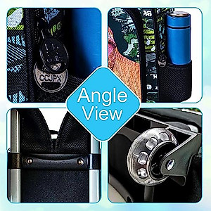 3PCS Rolling Backpack for Boys, Kids Roller Wheeled Dinosaur Bookbag and Lunch Box, Cool School Backpacks with Wheels for Elementary Teen