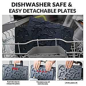 Mini Waffle Maker Waffle Iron Dinosaur Waffle Maker for Kids 7 Unique Dino Waffle in Minutes, Electric Nonstick Waffle Maker with Removable Plates Breakfast Maker Machine, Great Gift for Kids Family