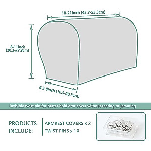 ZYHALOUK Armrest Covers for Sofa, Set of 2 Stretch Spandex Arm Covers for Chairs Couch Sofa Armchair Slipcovers for Recliner Sofa Armchair Cover Chair Arm Protectors for Dogs Cats Pet-E