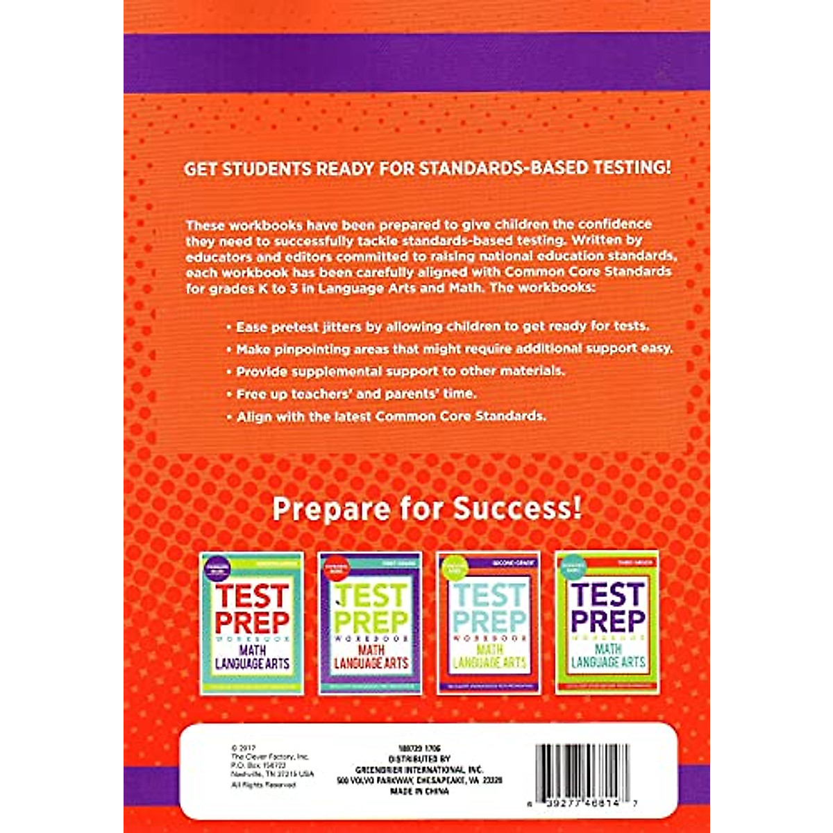 Second Grade Math & Language Arts Test Prep Workbook (Aligned with Common Core Standards) -v3