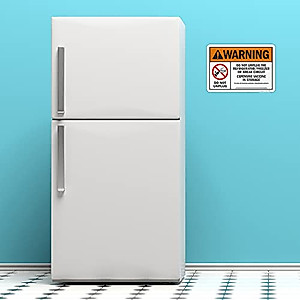 SmartSign 7 x 10 inch “Warning - Do Not Unplug Refrigerator Vaccine Storage” Labels | Orange, Black and Red, Digitally Printed, 32 mil Thick Laminated Vinyl Sticker, Pack of 2