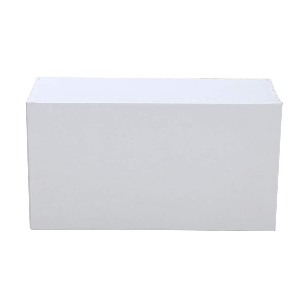 KINGFOM Rectangular PU Leather Tissue Box Cover - Facial Tissue Paper Napkin Holder for Bathroom, Home, Office, Car Automotive Decoration with Magnetic Bottom(White)