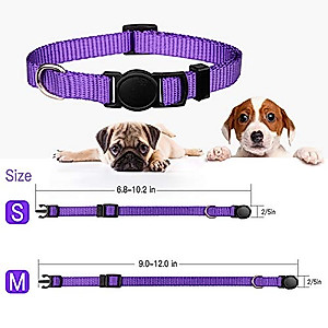 Puppy Collars for Litter Puppy ID Collars Whelping Supplies Soft Nylon Breakaway Coloured Collars with 6 Record Keeping Charts(S)
