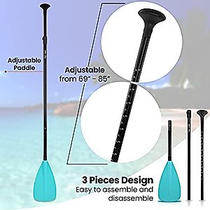 SereneLife Stand Up Paddle-Board Adjustable Paddle - Adjustable Water Paddle Oar for SLSUPB105 Free-Flow Inflatable SUP Stand Up Water Paddle-Board - SereneLife PRTSLSUPB105PDL