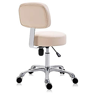 DR.LOMILOMI Extra-Wide Seat Rolling Swivel Clinic Medical Salon Stool Chair with Memory Foam 502
