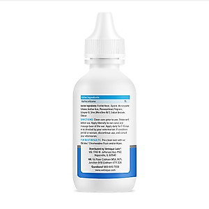 Vetnique Oticbliss Cat & Dog Ear Infection Treatment Drops - with 1% Hydrocortisone & MicroSilver BG for Dog Yeast Ear Infections - Vet Recommended Cat & Dog Ear Cleaner for Itchy Ear Relief