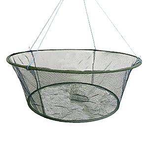 Foldable Fishing net Hand cast net, Shrimp net Crab net Fishing net Crayfish Hand cast cage (Top: 39.4in/Bottom:31.5in)