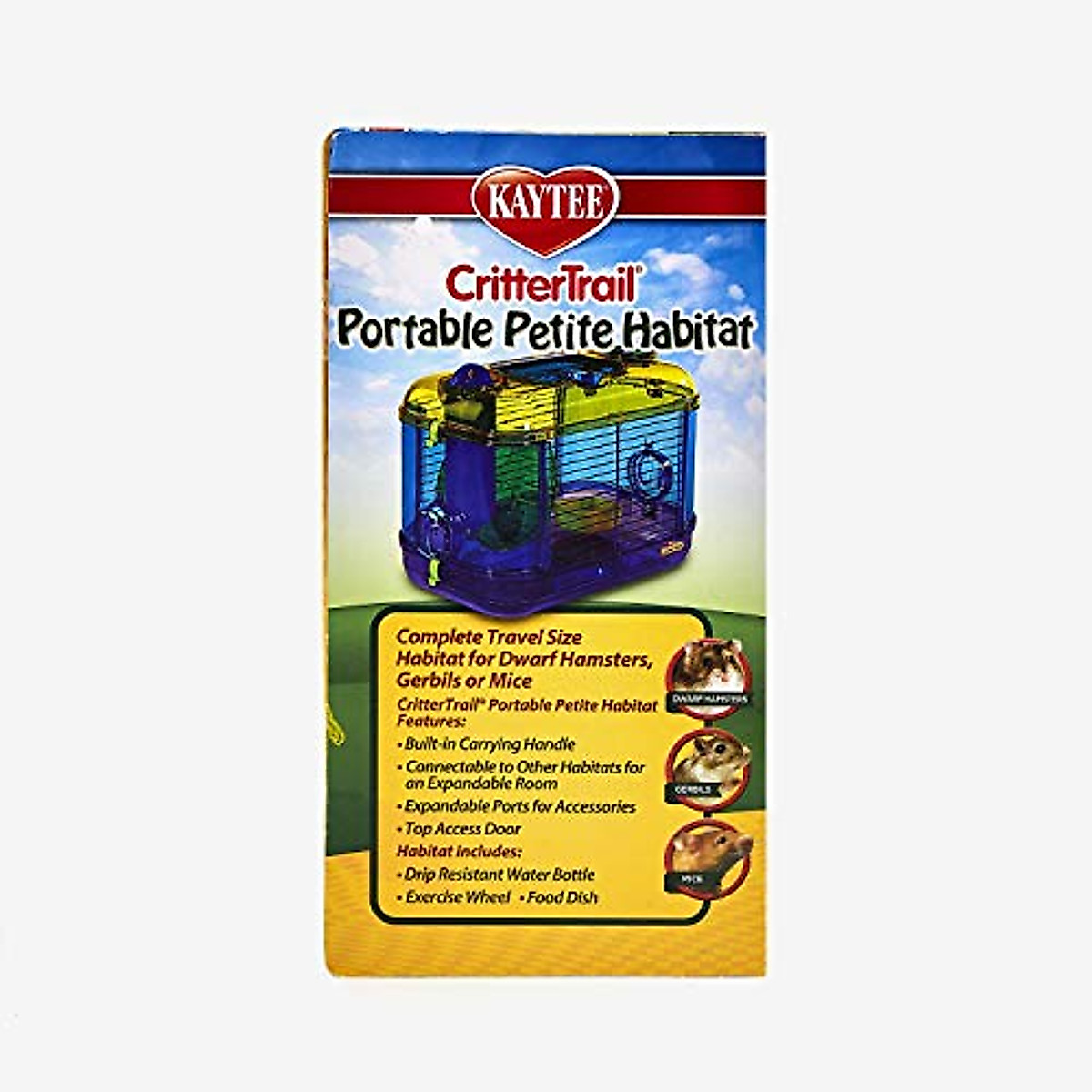 Kaytee CritterTrail Portable Petite Habitat for Pet Dwarf Hamsters, Gerbils or Mice