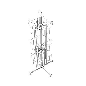 11702-white FixtureDisplays 14 X 14 X 30" 12 Vertical Pockets Spinning Greeting/Post Card Rack 11702-WHITE