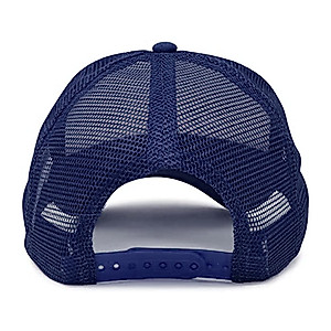 MR.R Sublimation Blank Polyester Mesh Cap Mesh Hat Two Tone Trucker Summer Mesh Cap with Adjustable Snapback,Dark Blue,2 Pieces per Pack