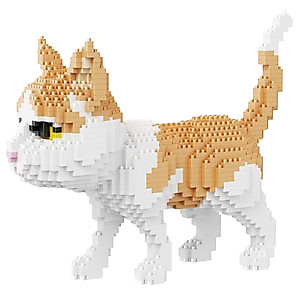 3D Mini Blocks Calico Cat [Upgraded Model], 3D Toy Pet Building Block Set, MiniBlocks and Micro Building Blocks Kit for Kids, Teens, and Adults 1300 pcs (Tabby)