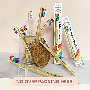 The Future is Bamboo – Rainbow Bamboo Toothbrush for Kids, Pack of 4 Children’s Bamboo Toothbrushes with Soft Wave Bristles