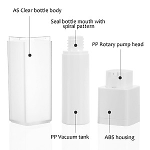 Beaupretty 3pcs Lotion Dispenser With Pump Reusable Vacuum Bottles Frosted Airless Pump Jar Reusable Square Cosmetic Liquid Holders