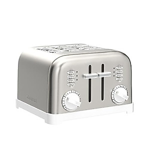 Cuisinart CPT-180WP1 4-Slice Metal Classic Toaster, White/Stainless Steel