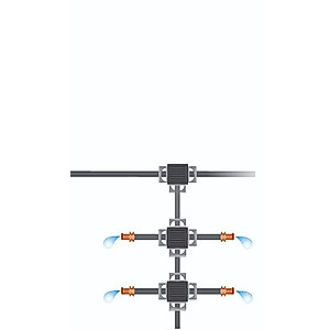 Gardena 1334/8334-U 4 Way Coupling 3/16-Inch - Micro Drip System