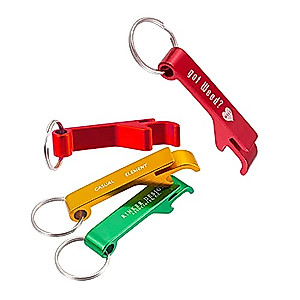 100pcs Personalized Bottle Opener Keychain Custom Aluminum Beer Bottle Opener Engraved Any Text/Logo Wedding Favors, Brewery, Bar, Anniversaries, Party, Restaurant, Property Agent, Guests, Graduation