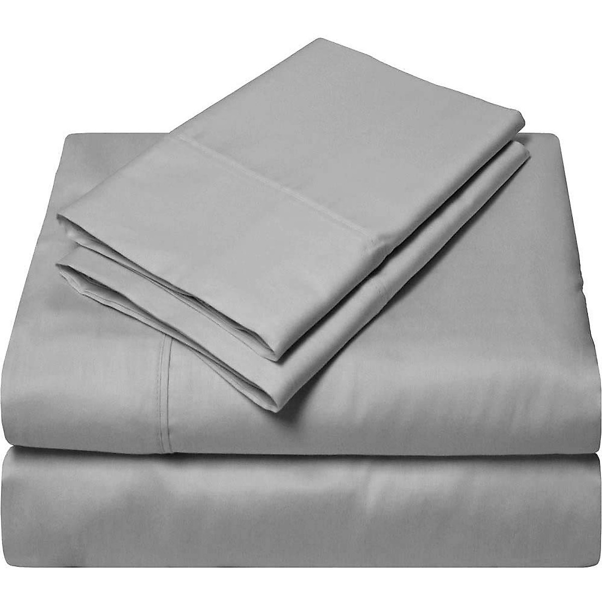 Femini Fashion My Egyptian Giza Cotton Sheets King Size, 16 Inches Extra Deep Pocket, 100% Giza Long-Staple Giza Cotton Bedsheet Soft Breathable Dream Sheets - Light Grey